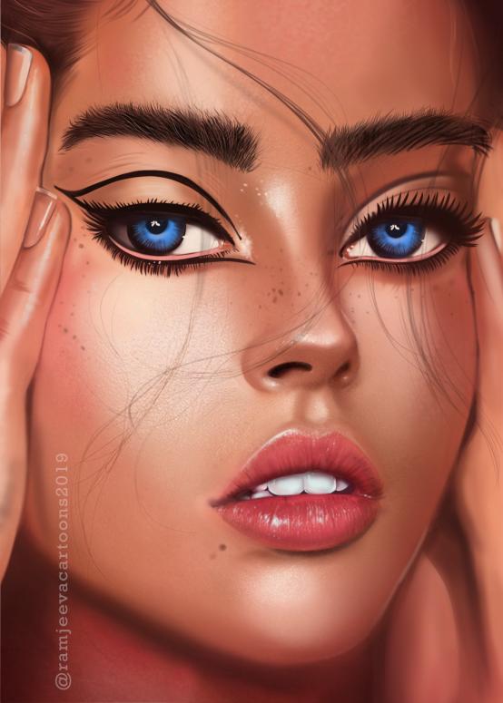 Caricature:female model