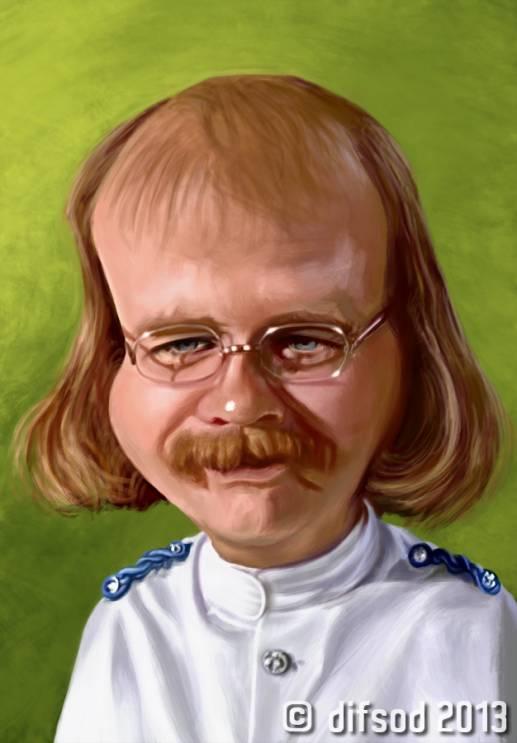 Caricature:PUTTER SMITH. Putter Smith as Mr. Kidd in "Diamonds Are Forever"