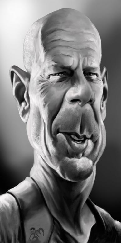 Caricature:Bruce Willis