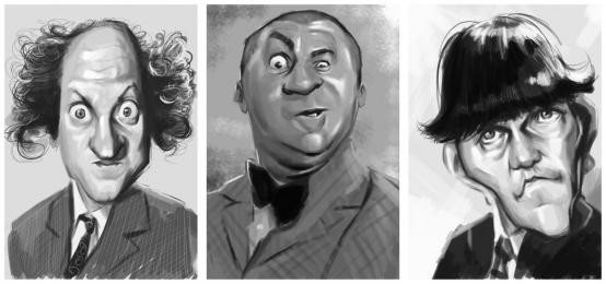 Caricature:Speed Paintings N2, The Three Stooges. Harry Moses Horwitz ...