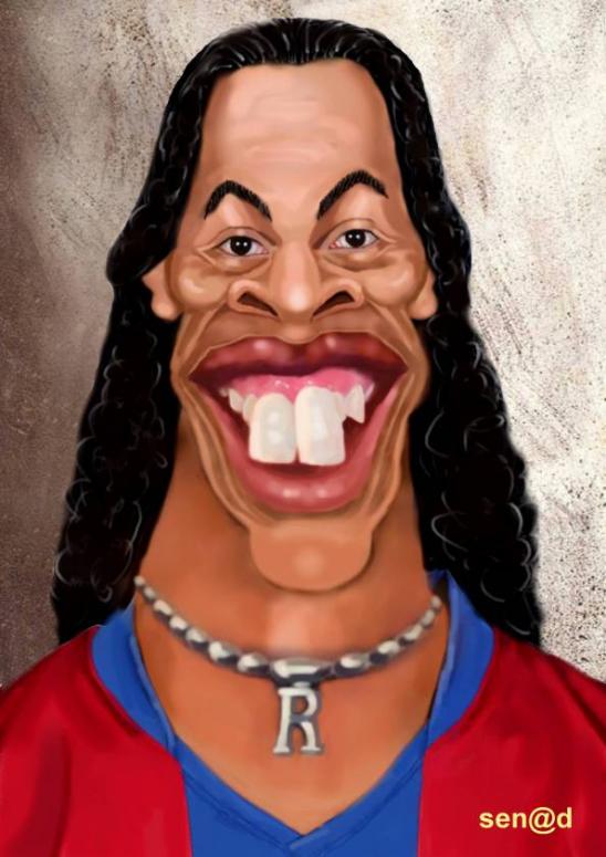 Caricature:Ronaldinho. Ronaldo de Assis Moreira (born 21 March 1980 in ...