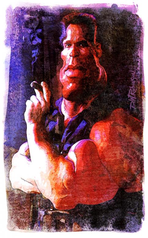 Caricature:Caricature sketch of Austrian/American actor Arnold ...