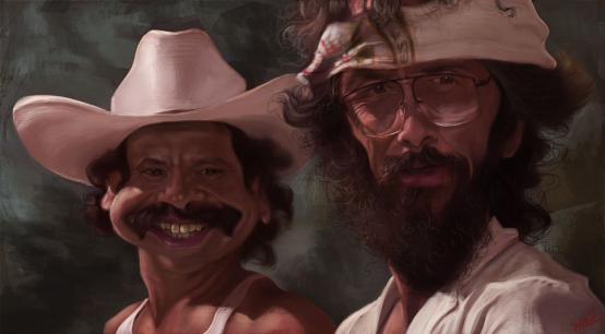 Caricature:Cheech and Chong. Cheech & Chong are a Grammy Award-winning ...