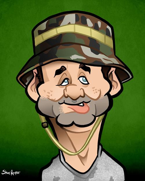 Caricature:Bill Murray as Carl Spackler from Caddyshack.