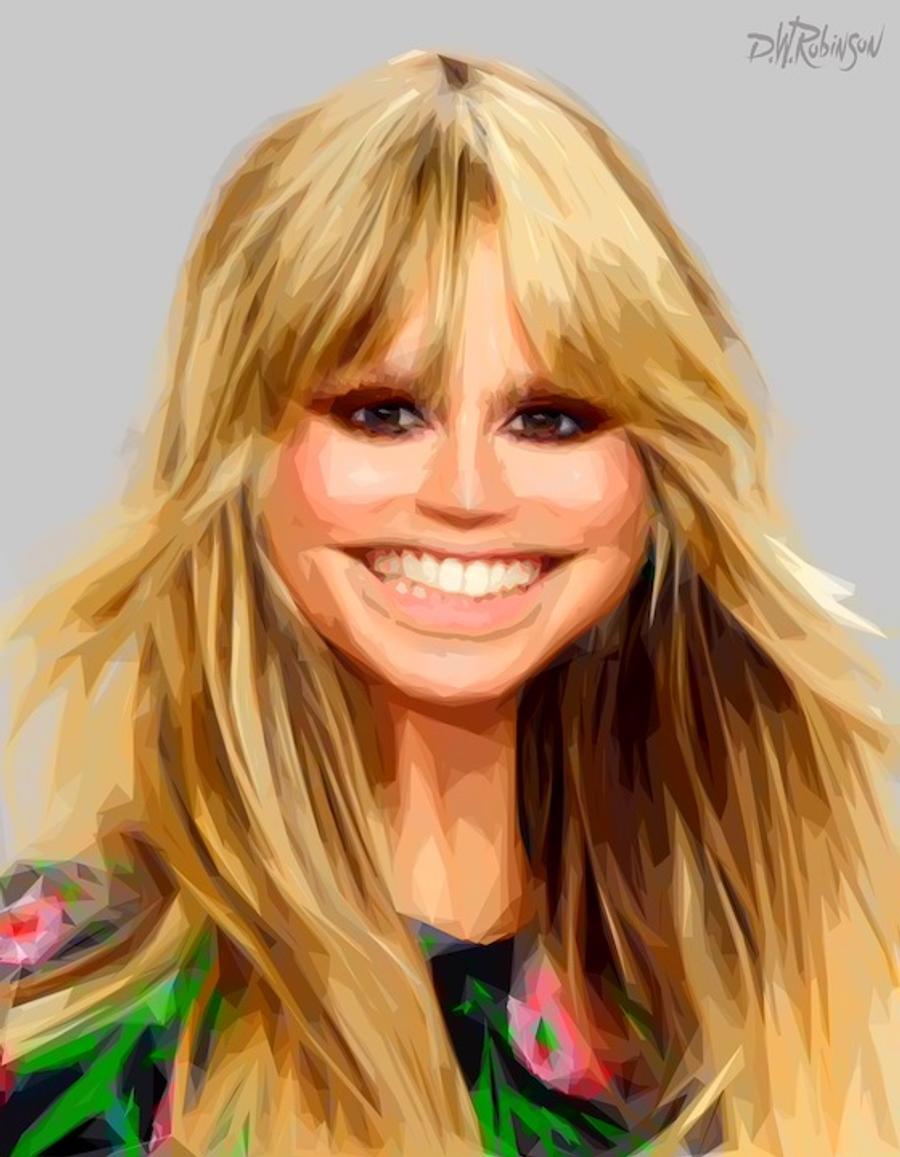 Caricature:Caricature of German-American model, television host ...